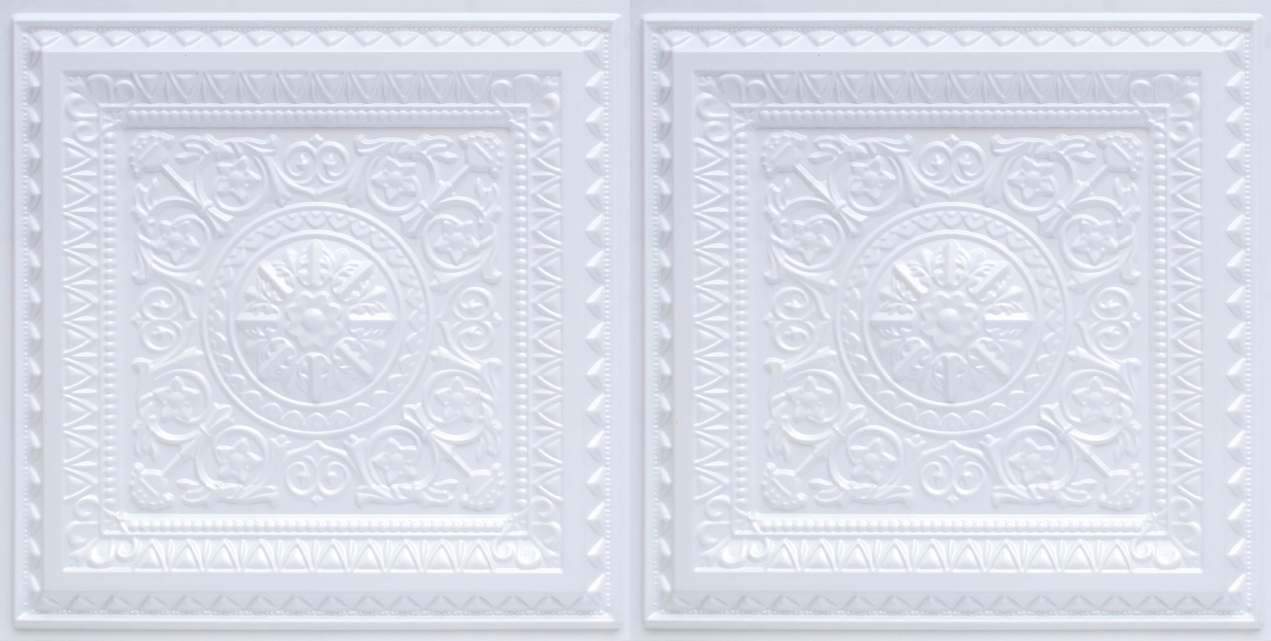White Faux Tin Ceiling Tiles | Made of PVC | Many Design Options