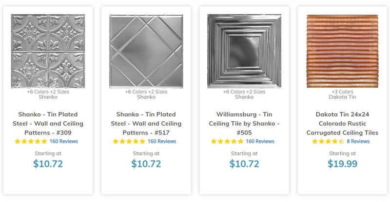 Types of Ceiling Tiles - Decorative Ceiling Tiles, Inc. Store