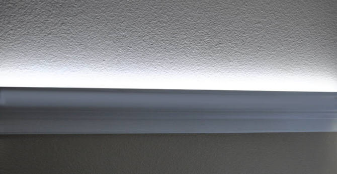 Install raceway wires, LED, rope and indirect lighting in Foam Crown ...